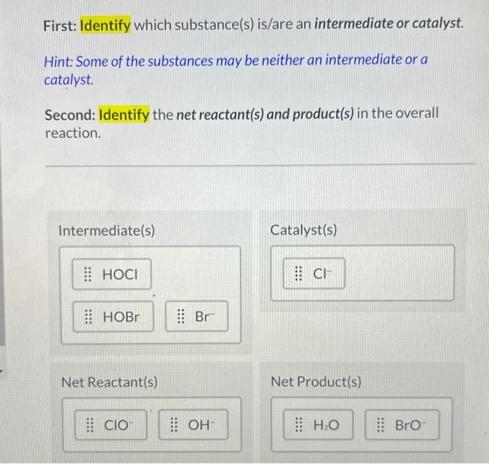 Solved Reaction Mechanism Step 1: ClO−+H2O→HOCl+OH− Step 2: | Chegg.com