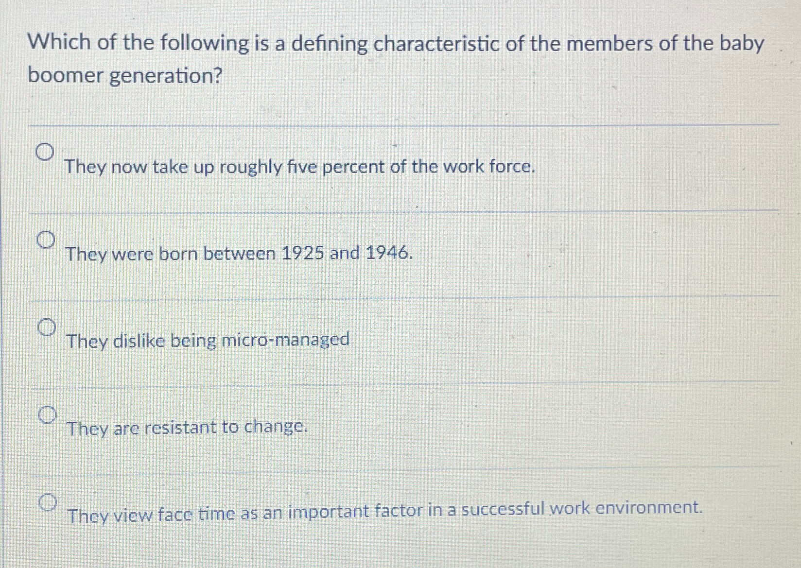 Solved Which of the following is a defining characteristic | Chegg.com