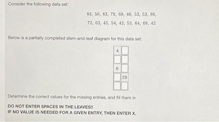 Solved Consider the following data set: 83, 50, 83, 79, 69, | Chegg.com