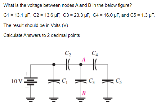 Solved What is the voltage between nodes A and B ﻿in the | Chegg.com