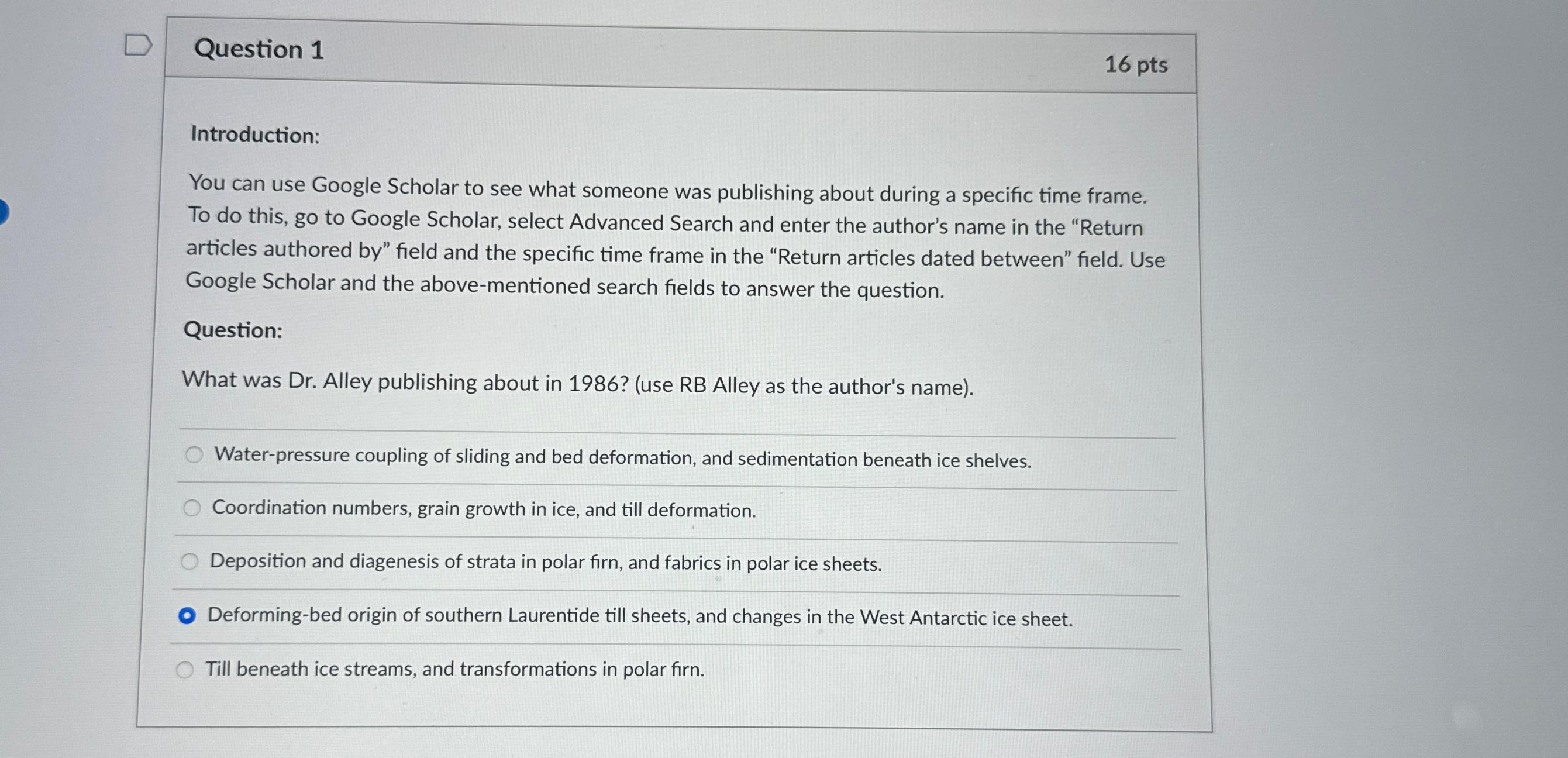 Solved Question 116ptsIntroduction:You can use Google | Chegg.com
