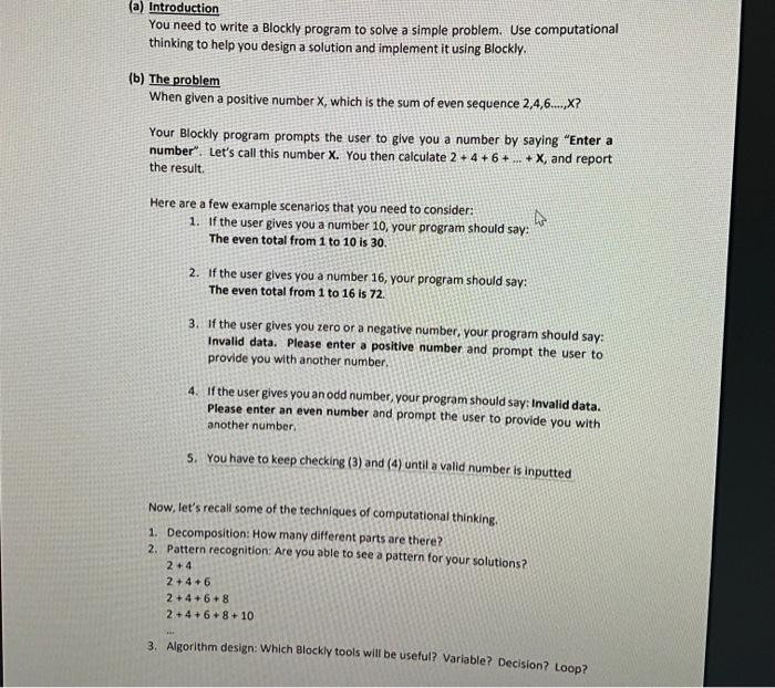 Solved (Warning: The Blockly may give you a response that | Chegg.com