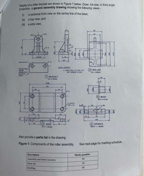 Solved Details of a roller bracket are shown in Figure 1 | Chegg.com