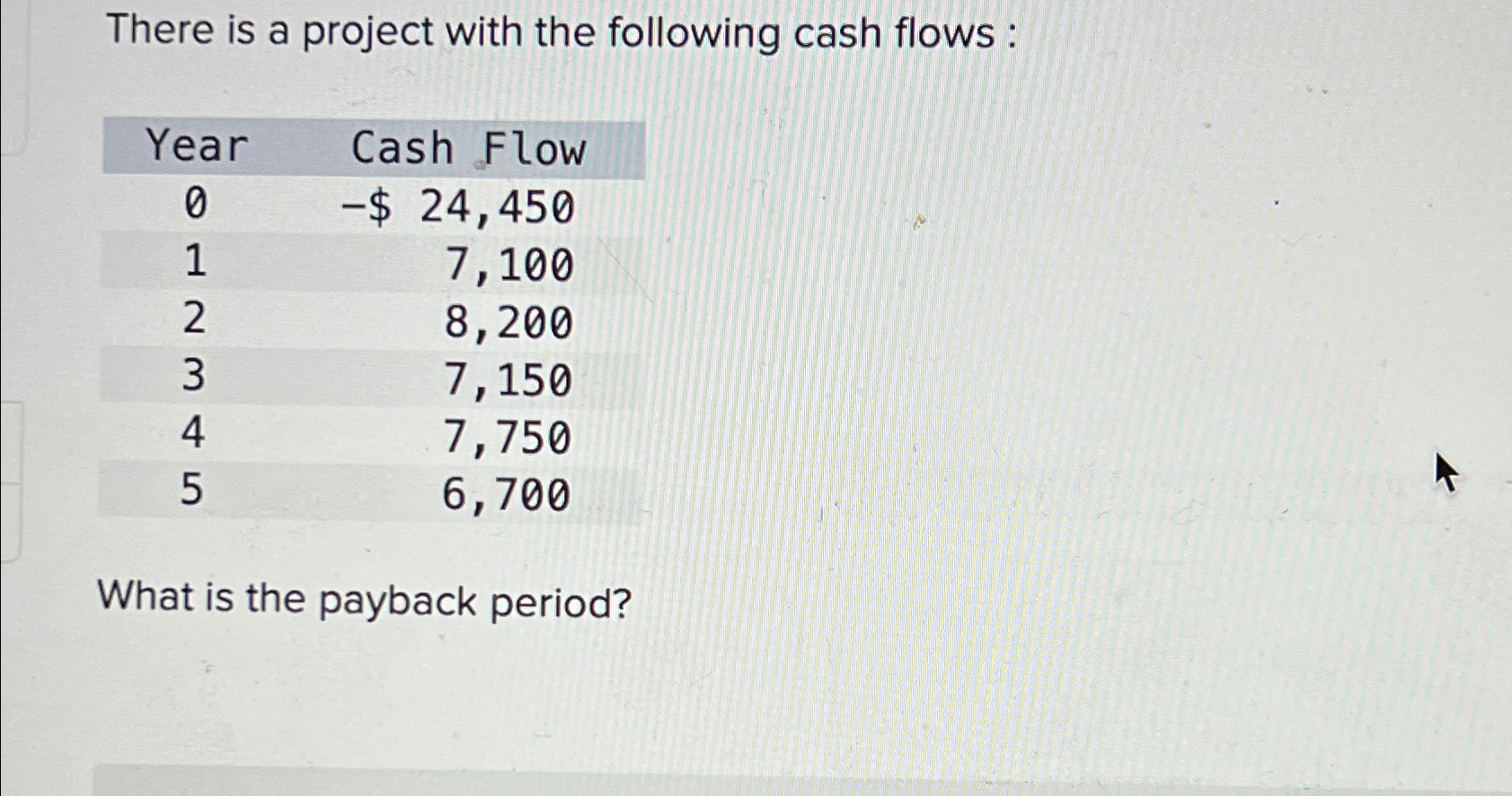 Solved There is a project with the following cash | Chegg.com