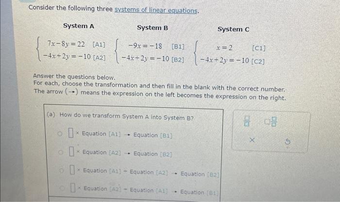 Solved Consider the following three systems of linear | Chegg.com