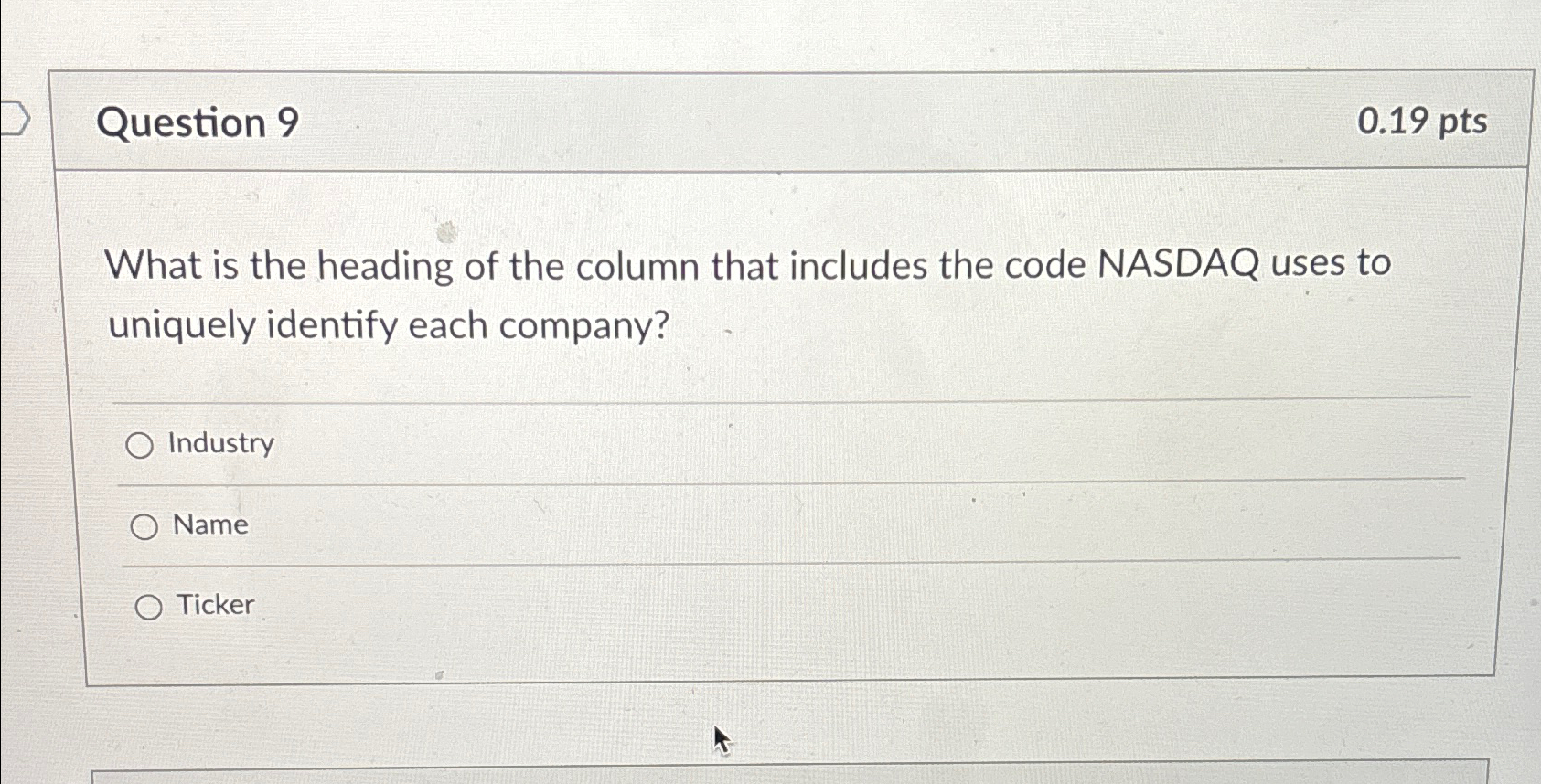 Solved Question 90.19ptsWhat is the heading of the column | Chegg.com