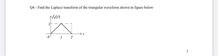 Solved 04 - Find the Laplace transform of the triangular | Chegg.com