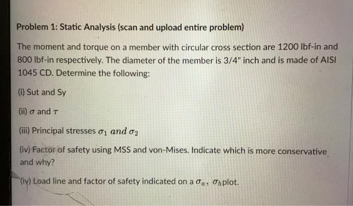Solved Problem 1: Static Analysis (scan and upload entire | Chegg.com