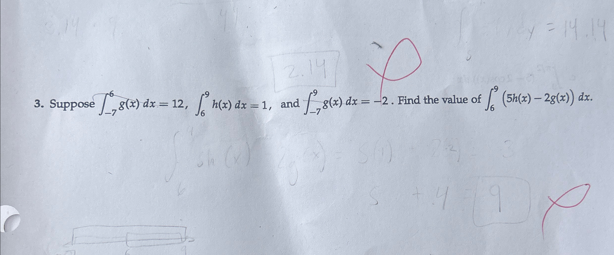 Solved Suppose ∫-76g(x)dx=12,∫69h(x)dx=1, ﻿and | Chegg.com