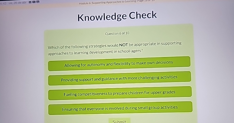 Solved 6.43 ﻿ve 26 ﻿de abrModule 6: Supporting Approaches to | Chegg.com