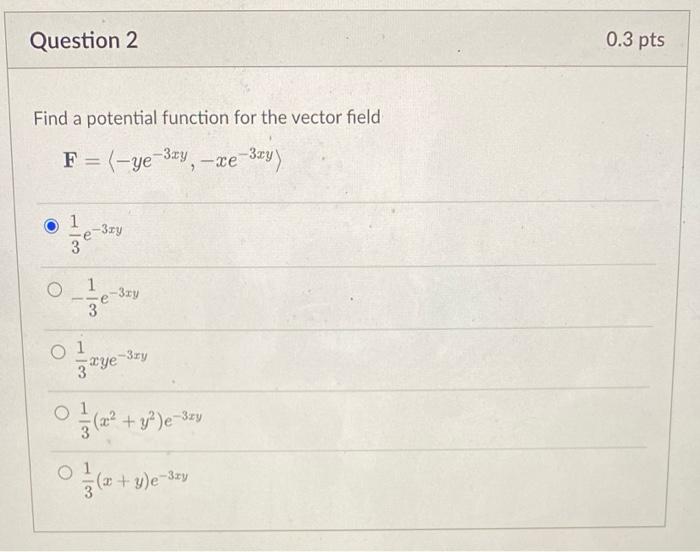 Solved Find a potential function for the vector field | Chegg.com