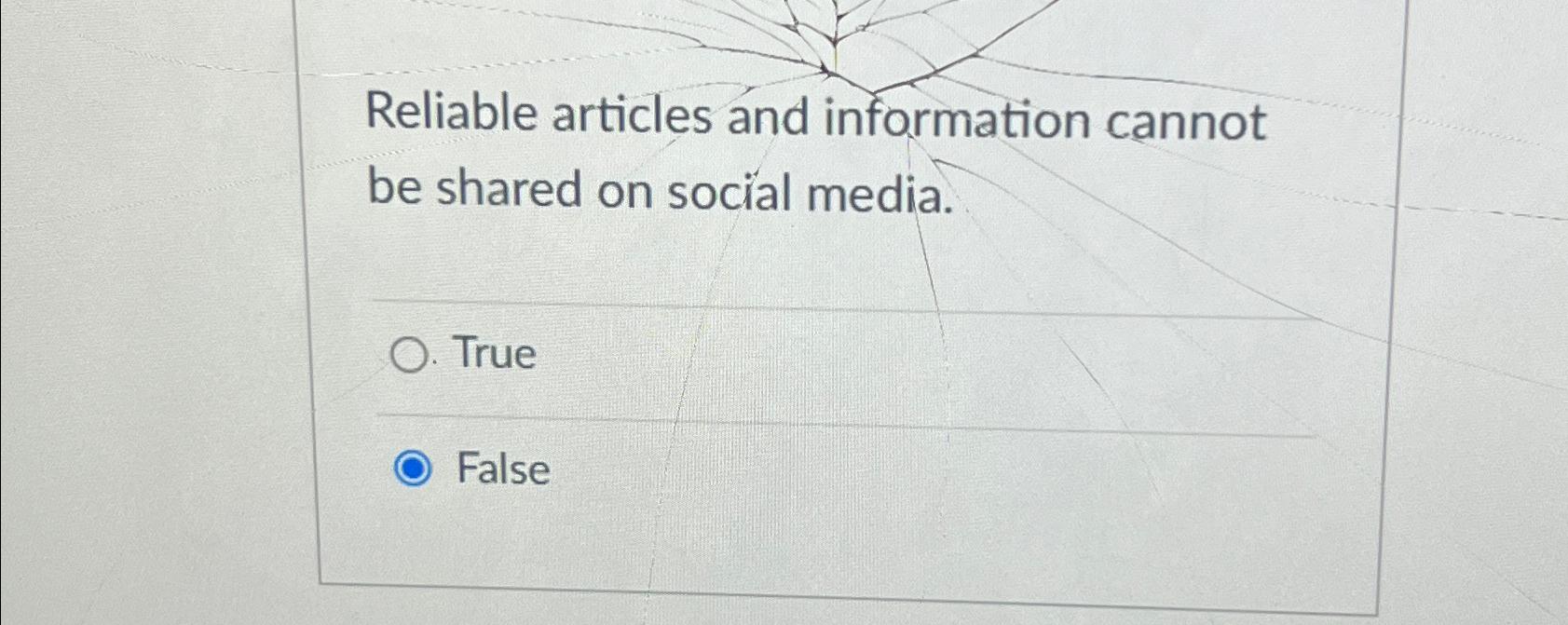 Solved Reliable articles and information cannot be shared on | Chegg.com