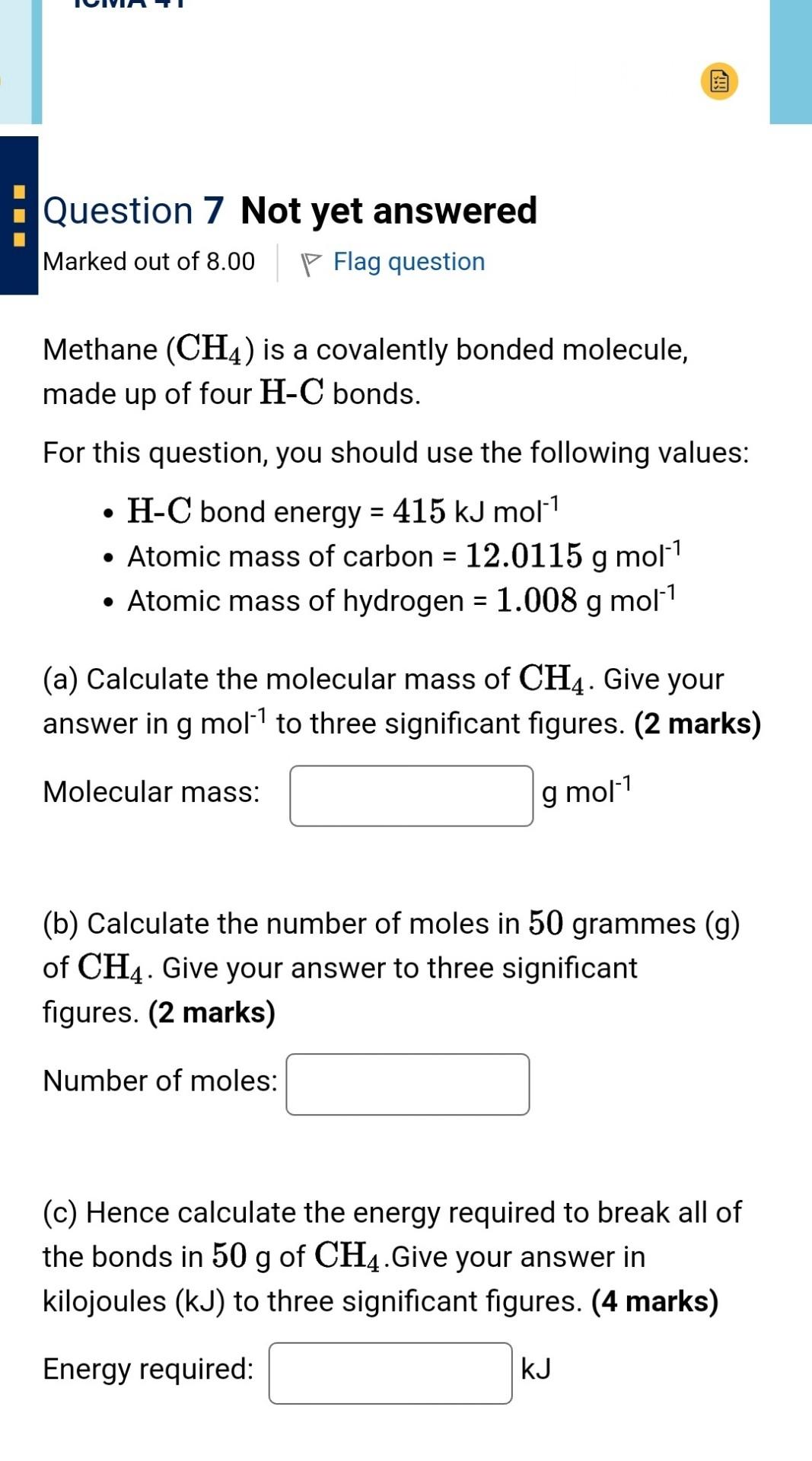 Solved Methane (CH4) is a covalently bonded molecule, made | Chegg.com