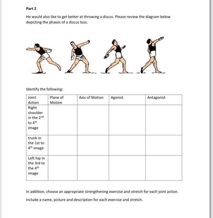 Solved Part 2 He would also like to get better at throwing a | Chegg.com