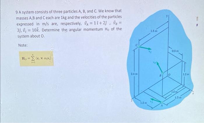 Solved 9 A system consists of three particles A, B, and C. | Chegg.com