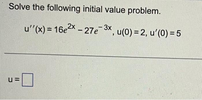 Solved Solve the following initial value problem. | Chegg.com