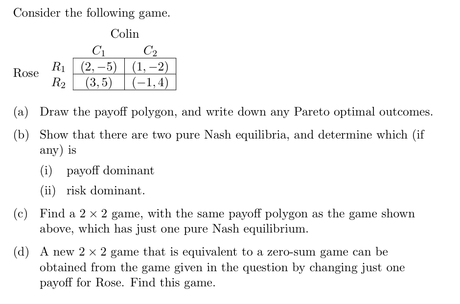 Solved Consider the following | Chegg.com