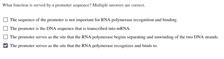 Solved What function is served by a promoter sequence? | Chegg.com