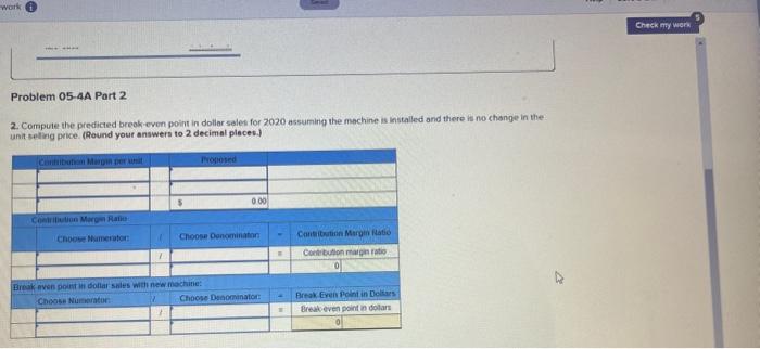 Solved Required information Problem 05-4A Break-even | Chegg.com