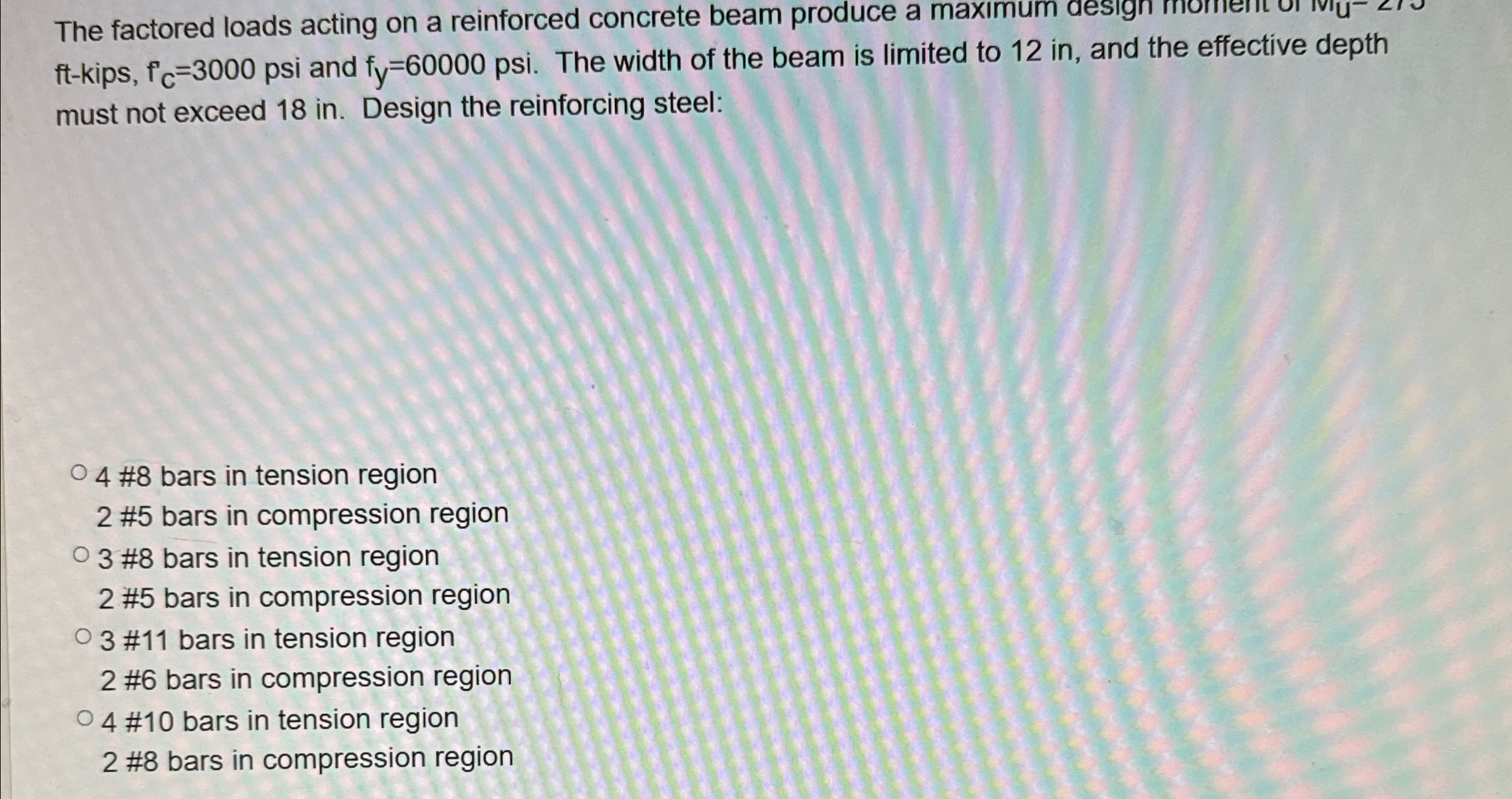 The factored loads acting on a reinforced concrete | Chegg.com