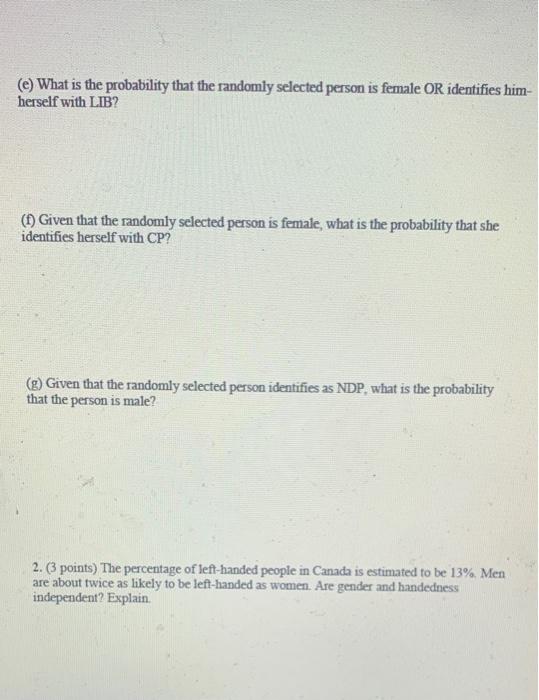 Solved 1. (14 points) The table below summarizes the results | Chegg.com