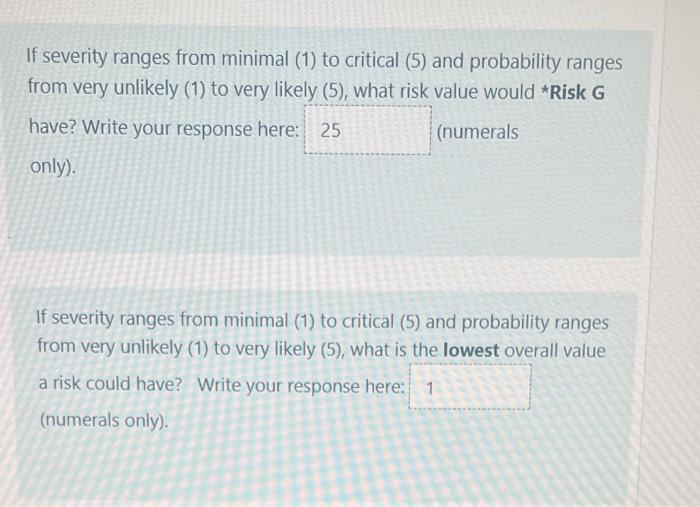 Solved This worksheet assesses your understanding of risk | Chegg.com