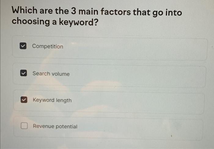 Solved What are the 3 "key ranking factors" that Google uses | Chegg.com