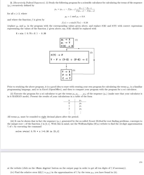 Solved 2. (Recursively Definsed Scquences), (i) Study the | Chegg.com