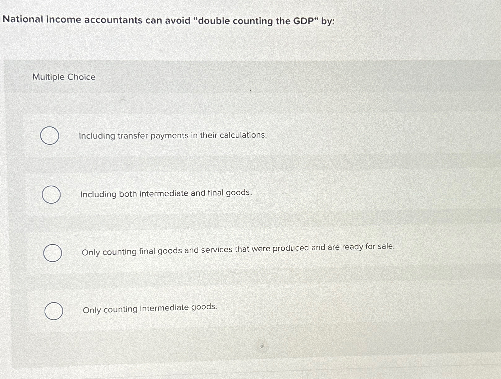 Solved National income accountants can avoid "double | Chegg.com