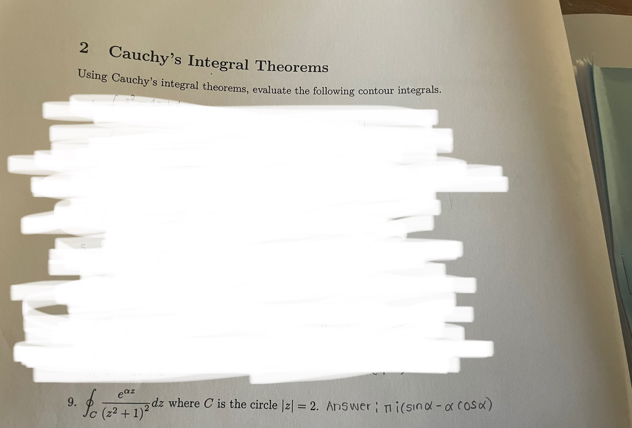 Solved 2 ﻿Cauchy's Integral TheoremsUsing Cauchy's integral | Chegg.com