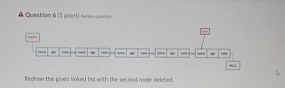 Solved A Question 5 (1 point) Retake question headPy name | Chegg.com