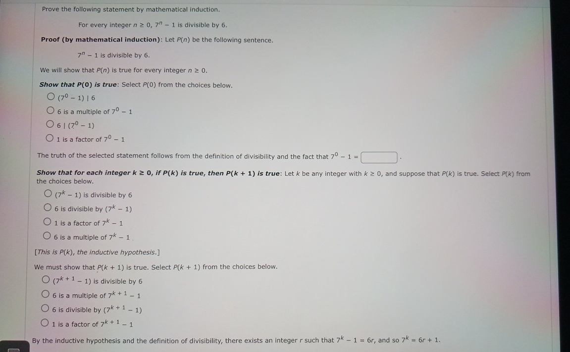 Solved Prove the following statement by mathematical | Chegg.com