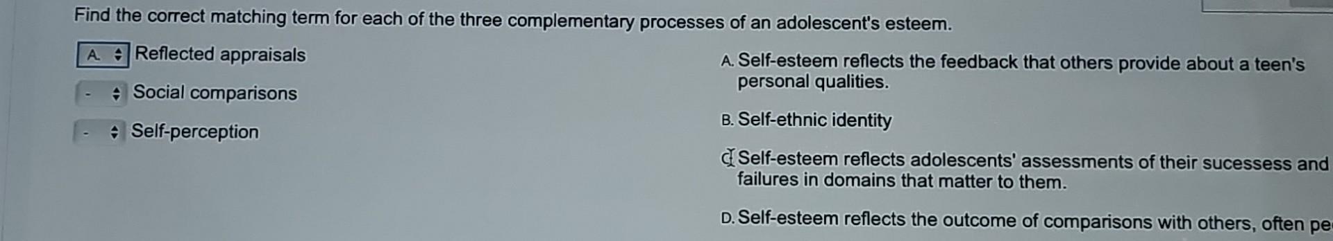 Solved Find the correct matching term for each of the three | Chegg.com