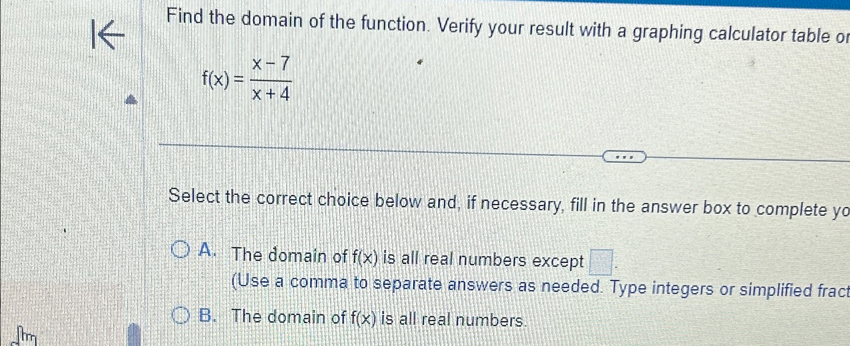 Solved Find the domain of the function. Verify your result | Chegg.com