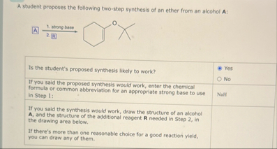 Solved A student proposes the following two-step synthesis | Chegg.com
