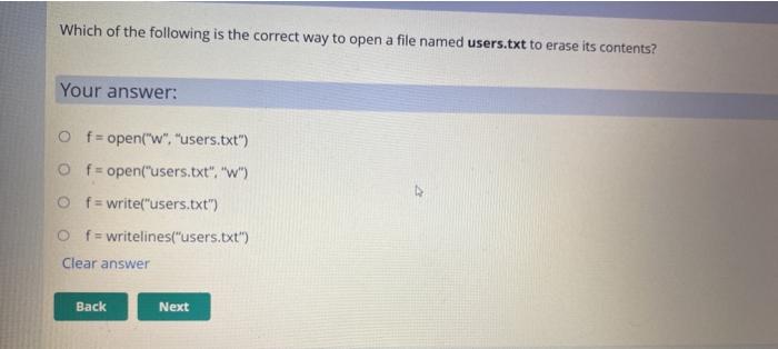 Solved Which of the following is the correct way to open a | Chegg.com