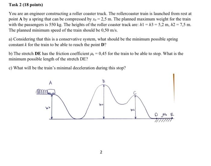 Solved You are an engineer constructing a roller coaster | Chegg.com