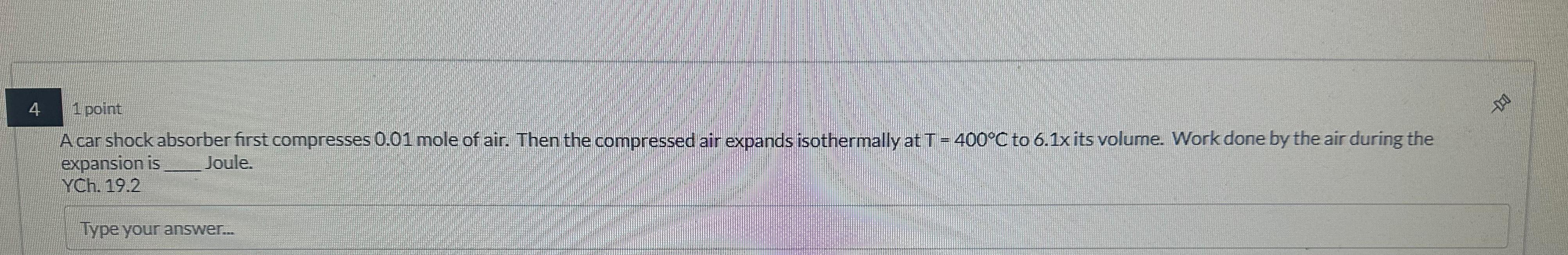 Solved 4 1 ﻿point 10A car shock absorber first compresses | Chegg.com