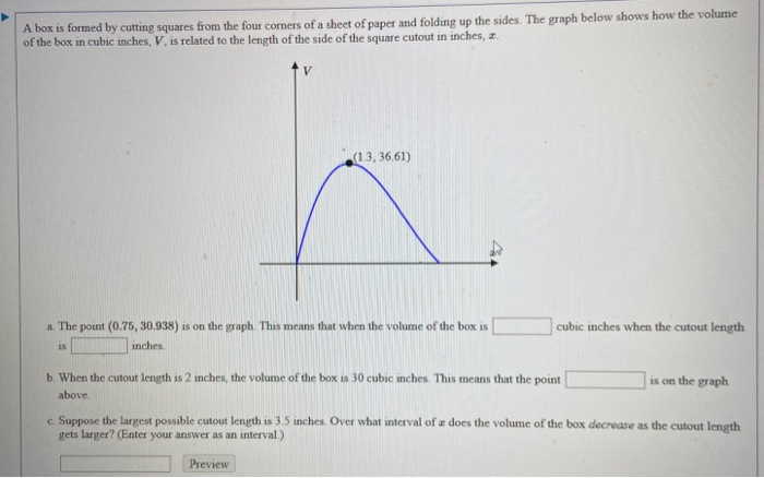 Solved A box is formed by cutting squares from the four | Chegg.com