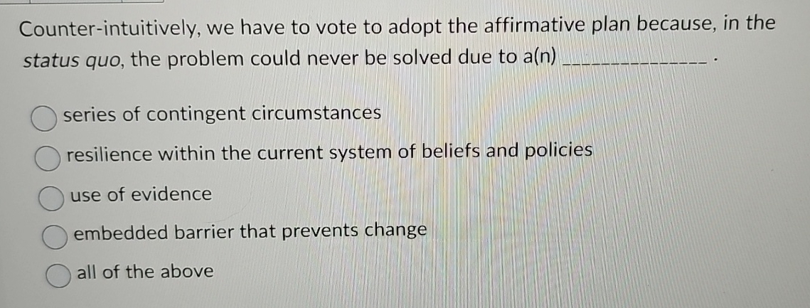Solved Counter-intuitively, we have to vote to adopt the | Chegg.com