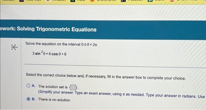 Solved 3 Ework Solving Trigonometric Equations K Solve The