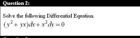 Solved Solve the following Differential Equation. (y2 + | Chegg.com