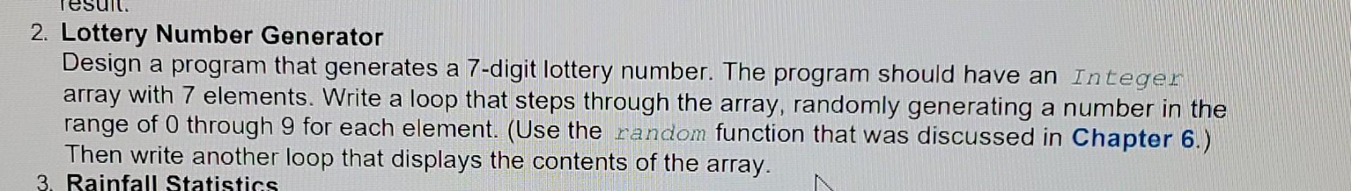 Solved Reference Programming Exercise 2 on page 413. Write a | Chegg.com Solved Reference Programming Exercise 2 on page 413. Write a | Chegg.com
