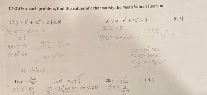 Solved 17-20 For each problem, find the values of c that | Chegg.com