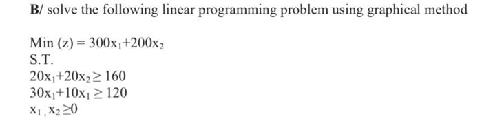 Solved B/ solve the following linear programming problem | Chegg.com