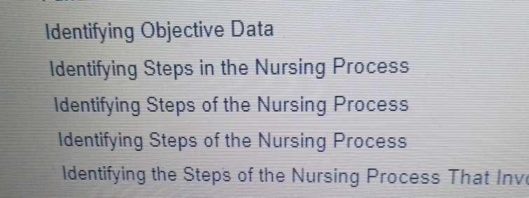 Solved Identifying Objective DataIdentifying Steps in the | Chegg.com