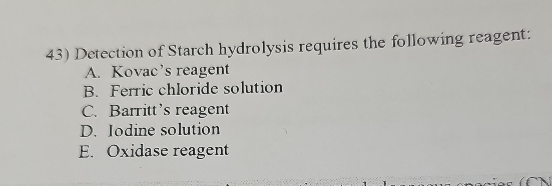 Solved Detection of Starch hydrolysis requires the following | Chegg.com