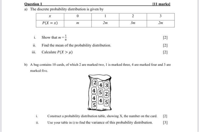 Solved a) The discrete probability distribution is given by | Chegg.com