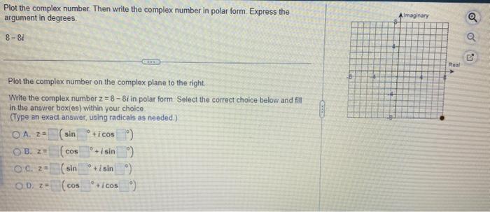 Solved Plot the complex number. Then write the complex | Chegg.com
