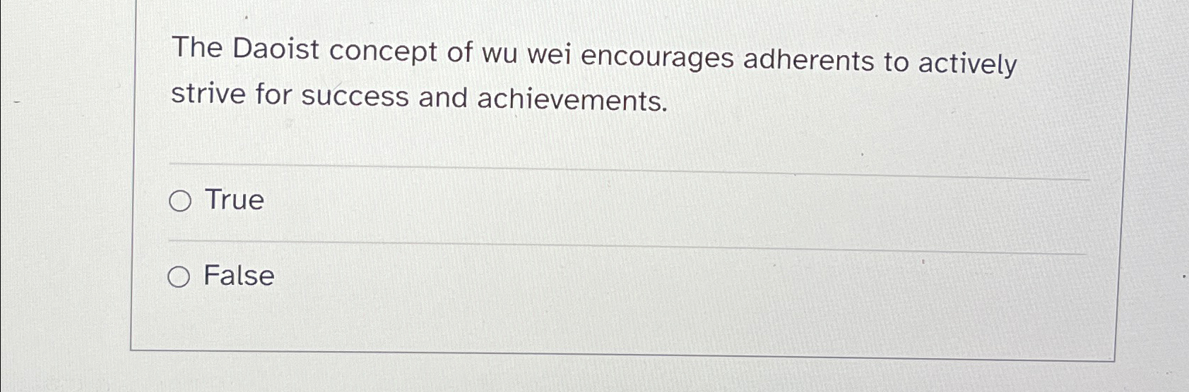 Solved The Daoist concept of wu wei encourages adherents to | Chegg.com